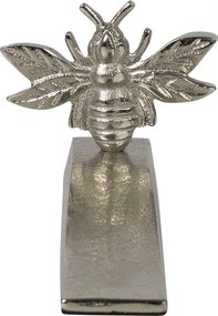 Stříbrná kovová zarážka do dveří se včelkou - 14 * 9 * 8cm