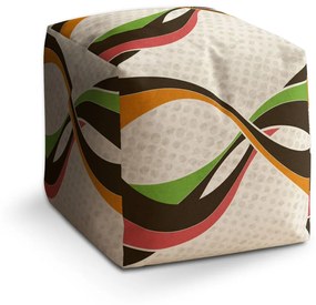 Sablio Taburet Cube Retro abstrakce: 40x40x40 cm