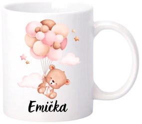 Keramický hrníček Medvídek s balónky
