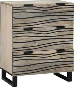 Sestava komody 3 ks Bílá 180 x 33 x 75 cm Masivní mangové dřevo 3310047