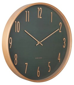 Karlsson 5996GR designové nástěnné hodiny zelená, pr. 40 cm