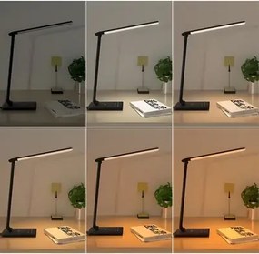 LT-T10 černá / Stolní LED lampička / dotykové ovládání / 12W / 3000-65
