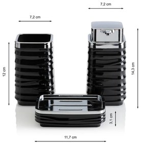 Koupelnový set WAVE 5 ks černá/chrom