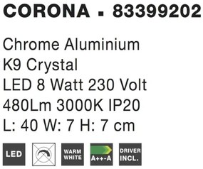 Designové nástěnné svítidlo Corona
