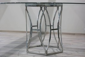 Stříbrný moderní jídelní stůl 150cm 75cm