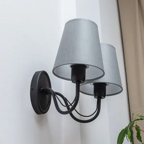 Nástěnná lampa MALBO 2xE27/15W/230V šedá/černá