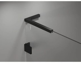 Mexen Lunar L sprchová stěna levá 100 x 200 cm, 8 mm čiré sklo, černá matná, 830L-100-000-70-00-L