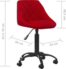 Kancelářská židle vínová samet 3088852
