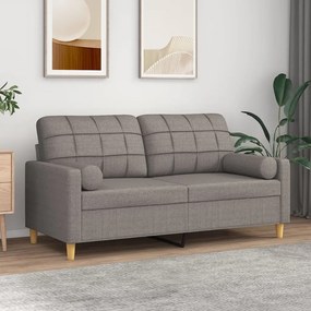 2místná pohovka s polštáři taupe 140 cm textil 3200789