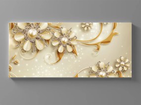 Liox Abstraktní obraz zlaté květy Rozměr: 100 x 45 cm