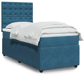 Box spring postel s matrací tmavě modrá 80 x 200 cm samet 3292206