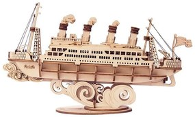 Robotime dřevěné 3D puzzle Zaoceánský parník TG306 145 ks