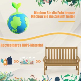 Costway Zahradní lavička odolná proti povětrnostním vlivům vyrobená z HDPE