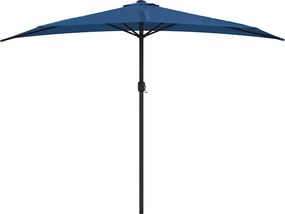 Slunečník na balkon hliníková tyč modrý 300x155x223 cm půlkruh 312505