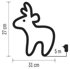 LED vánoční jelínek EMOS DCFC06 ZY2275 230V studená bílá s časovačem