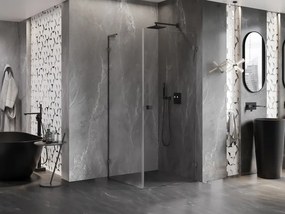 Mexen Lunar-B L výklopný sprchový kout pravý 100 x 100 cm, čiré sklo, broušený grafit, 832L-100-100-66-00-P