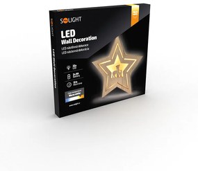 Solight LED nástěnná dekorace vánoční hvězda, 24x LED, 2x AA