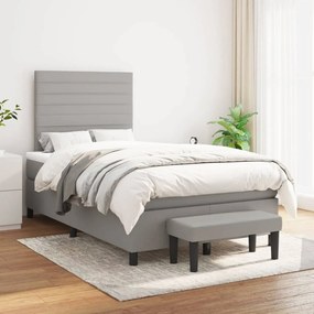 Box spring postel s matrací světle šedá 120 x 200 cm textil 3136661