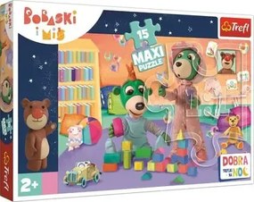 Trefl - Puzzle - Dobrou noc, Treflíci: Veselý svět detí MAXI / 15 dílk