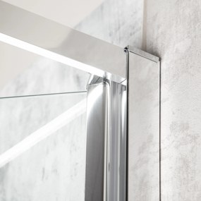 Novoterm Dvoukřídlé otevíravé sprchové dveře NV-Solid DDP CHR 90, chrom/transparent - bez vaničky
