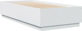 Rám postele bílý 100 x 200 cm kompozitní dřevo 3209716