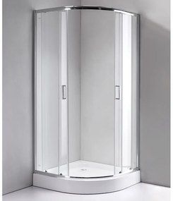 BPS-koupelny Čtvrtkruhový sprchový kout HYD-RK94C 100x100 cm chrom/transparent + vanička HYD-RSV-SXL01A bílá
