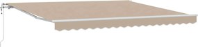Stahovací markýza Béžová 400 × 300 cm Látka a hliník 3330609