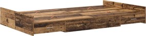 Rám postele s úložným prostorem s čelo Staré dřevo 120 x 190 cm 3335331