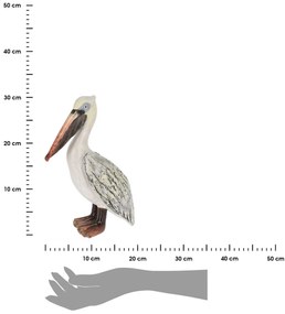 Zahradní figurka z polyresinu Pelican, 29 cm, bílá