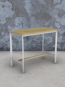 Barový stůl bílý A10, dub Hamilton, 130 x 68 cm