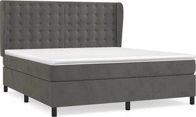 Box spring postel s matrací tmavě šedá 160x200 cm samet 3129460
