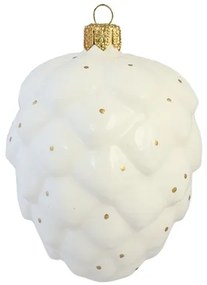 Bílá šiška s dekorem jemných puntíků