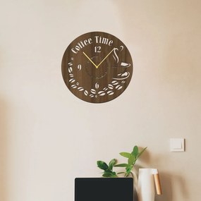 dřevo života Nástěnné hodiny COFFEE TIME Zvolte barvu dekoru: Ořech, Zvolte velikost hodin (cm): 35x35