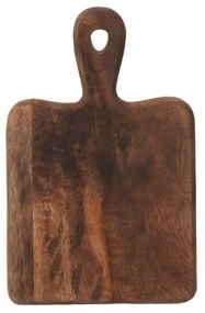 Tmavě hnědé dřevěné prkénko s rukojetí - 15,5*25*1,9 cm