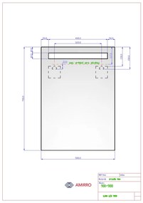 Amirro Zrcadlo na zeď chodbu do pokoje ložnice předsíně koupelny LUNA - 50 x 70 cm s LED podsvíceným pruhem 900-988