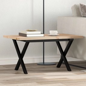 Konferenční stolek s X rámem 80x50x40,5cm borové dřevo a ocel 3282750