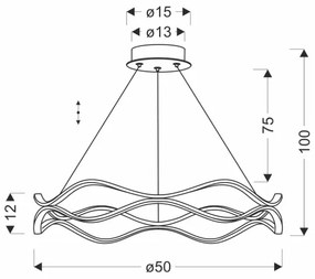 LED Lustr na lanku VAVE LED/28W/230V rose gold