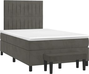 Box spring postel s matrací tmavě šedý 120x190 cm samet 3270482
