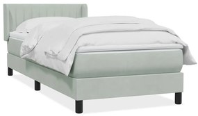 Box Spring Postel s matrací Světle šedá 90x220 cm Samet 3318309