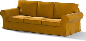 Potah na pohovku IKEA  Ektorp 3-místná, nerozkládací barva žlutá látka lesklé, sametová