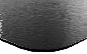 Jídelní stůl Edge oválný 240x120 reliéfní sklo kouřově černá 3D design