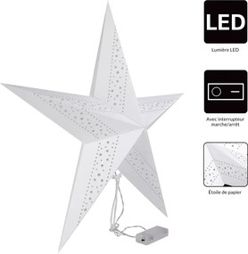 Papírová hvězda LED krémová Ø60cm body 5 ramena