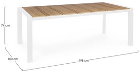 BIZZOTTO Zahradní stůl ELIAS 198X100 cm bílý 0663239