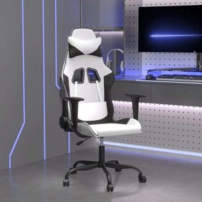 vidaXL Masážní herní židle umělá kůže [345399] Barva: Bílá a černá