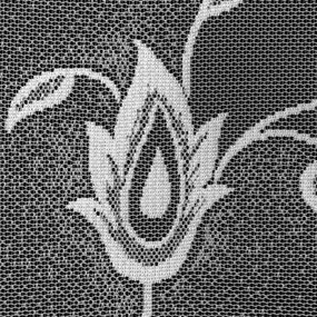 Brilltex žakárová záclona 571 jemné popínavé květiny, s olůvkem, bílá, výška 270cm (v metráži)