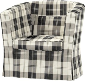 Potah na křeslo IKEA Ektorp Tullsta barva černá látka pletený vzor, vzorované