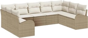 Set pohovek 9 ks Béžová [Syntetika]: Poly Ratan 3346201