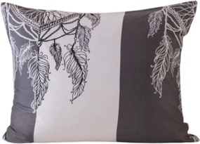Polybavlněný povlak na polštář TIRSO POLY 50x70 cm, šedo-bílý knoflík