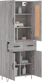 Skříň highboard šedá sonoma 69,5 x 34 x 180 cm kompozitní dřevo 3199911