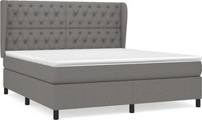 Box spring postel s matrací tmavě šedá 160x200 cm textil 3128214